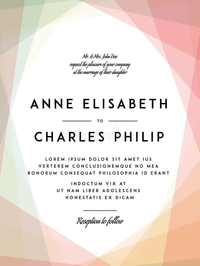 Invitation Moderne De Mariage Illustration de Vecteur - Illustration du ...