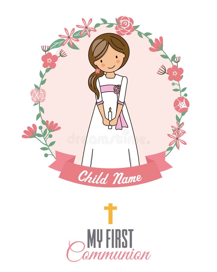 Invitation My First Communion Stock Vector - Illustration of people ...