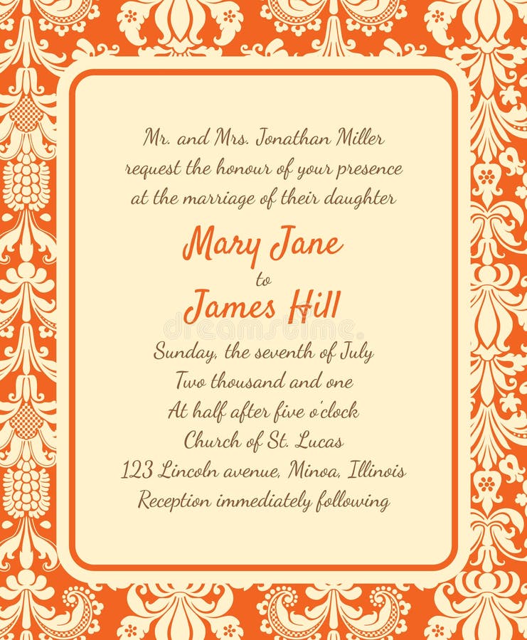 Invitation with a Rich Background in Renaissance Style. Template Stock ...