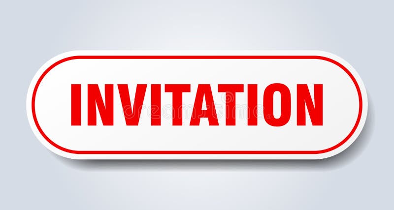 Invitation Sign. Rounded Isolated Button. White Sticker Stock Vector ...