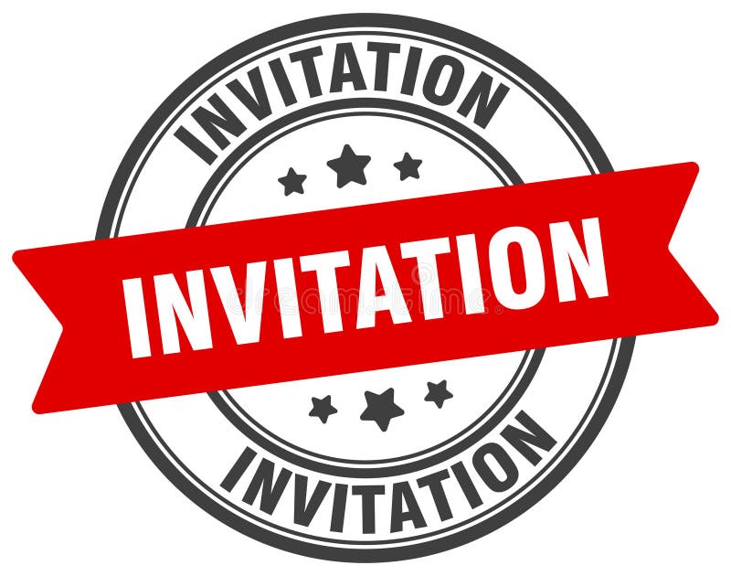 Invitation Stamp. Invitation Label on Transparent Background. Round ...