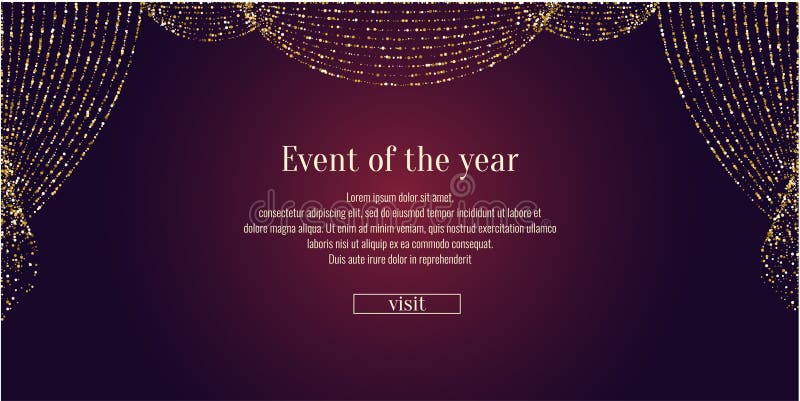 Invitation Template for the Event. Background Open Curtain. Stock ...