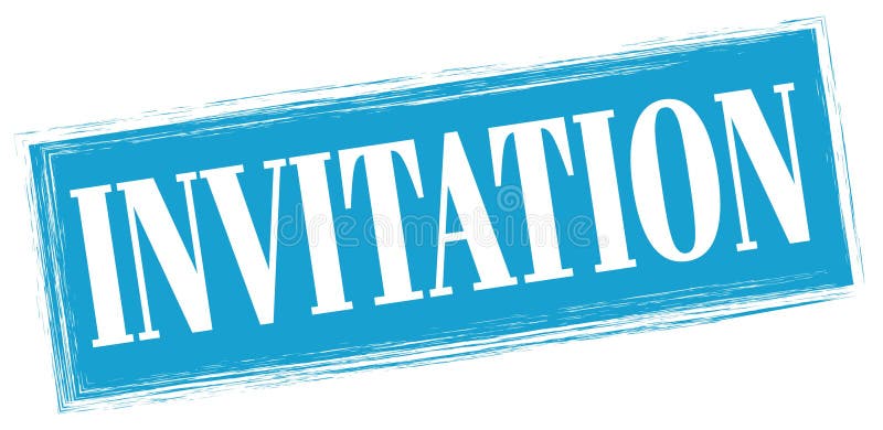 INVITATION Text Written on Blue Stamp Sign Stock Illustration ...