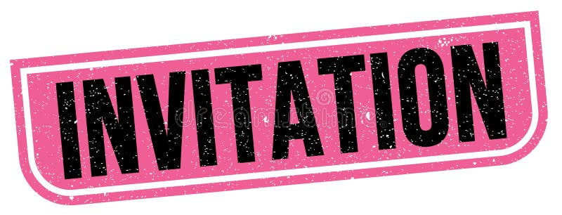 INVITATION Text Written on Pink-black Stamp Sign Stock Illustration ...