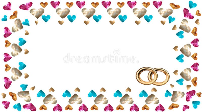 Invitation To a Wedding Frame in the Vector of Hearts in the Fo Stock ...