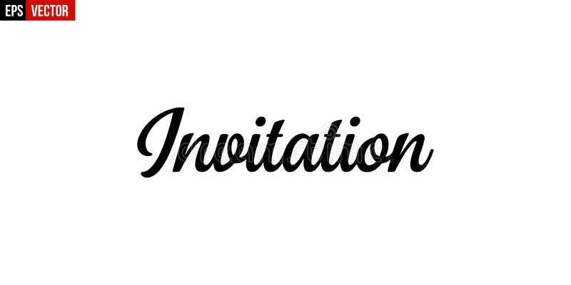 Invitation Typography stock vector. Illustration of calligraphy - 165358187