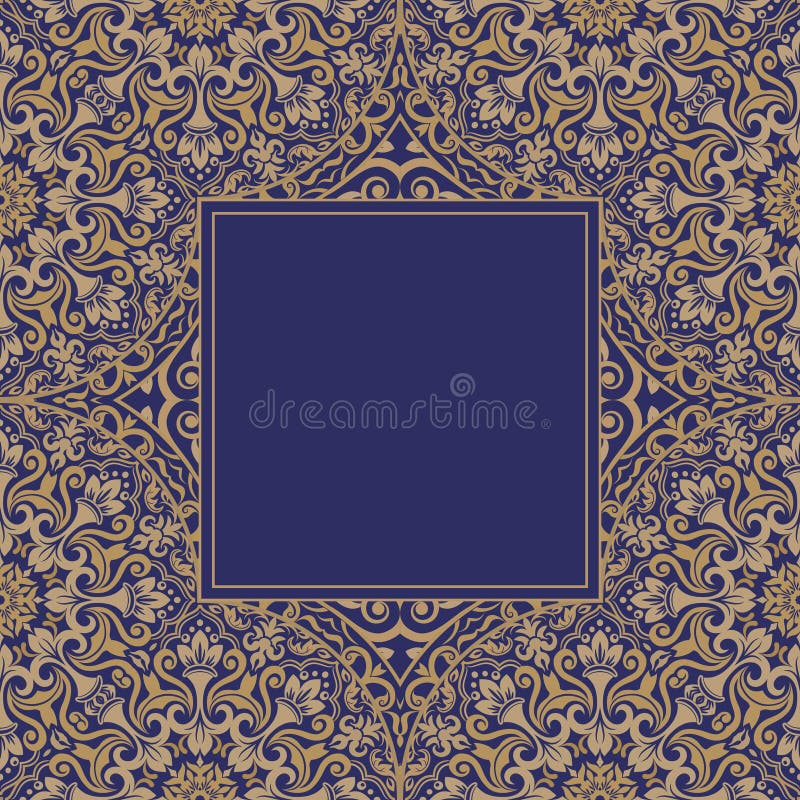 Invitation Vintage Frame on Seamless Background Stock Vector ...