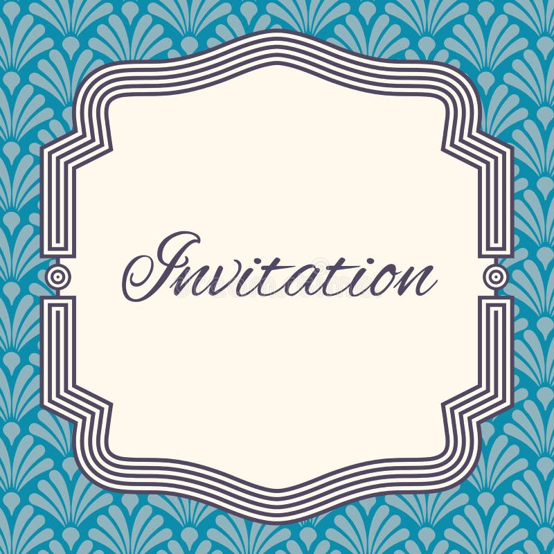 Postcard, Invitation Editable Template with Frame and Seamless F Stock ...