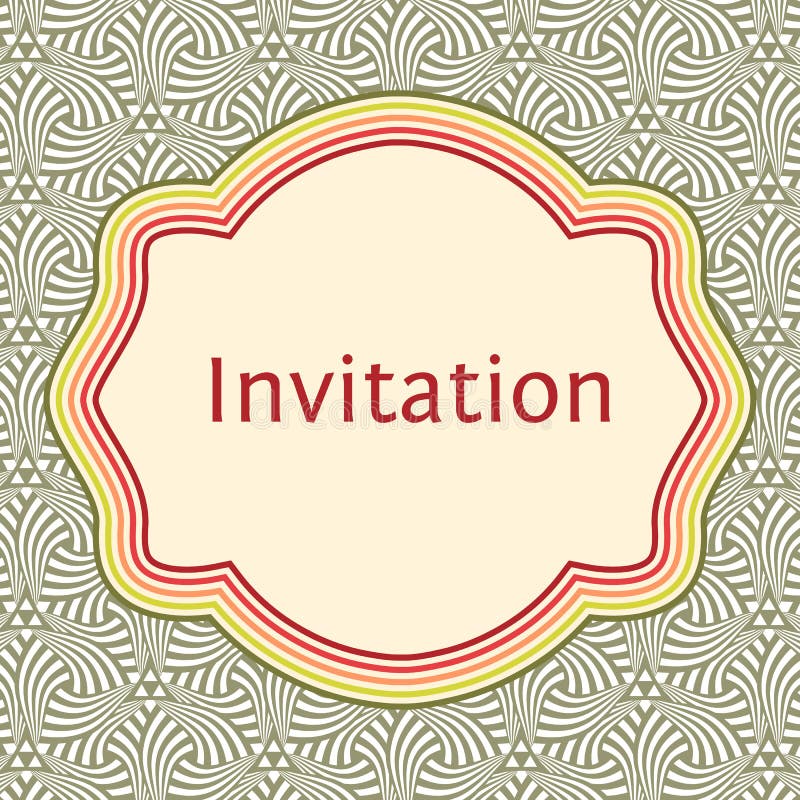 Postcard, Invitation Editable Template with Frame and Seamless F Stock ...