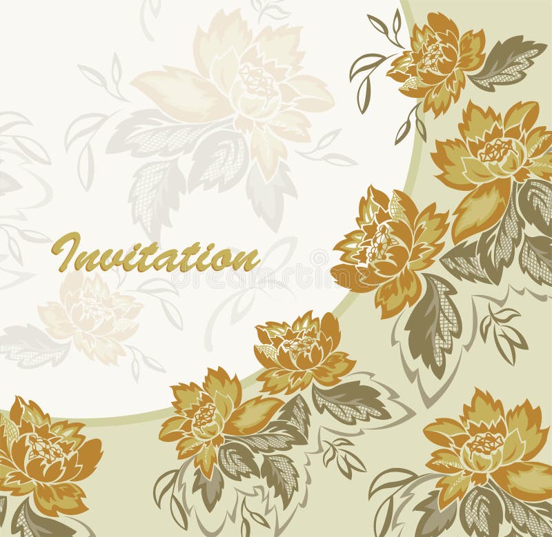 The Invitation with Yellow Flowers Stock Vector - Illustration of ...