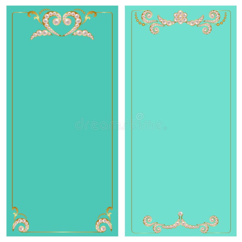 Invitations Cards with Pearls Stock Vector - Illustration of business ...