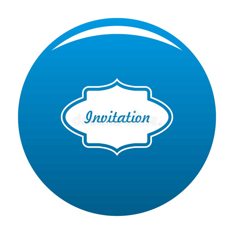 Invite Label Icon Blue Vector Stock Vector - Illustration of badge ...