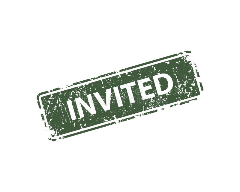 Invited Stamp Vector Texture. Rubber Cliche Imprint Stock Vector ...