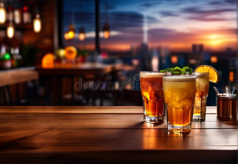 Inviting Bar Scene with Refreshing Drinks Stock Photo - Image of drinks ...