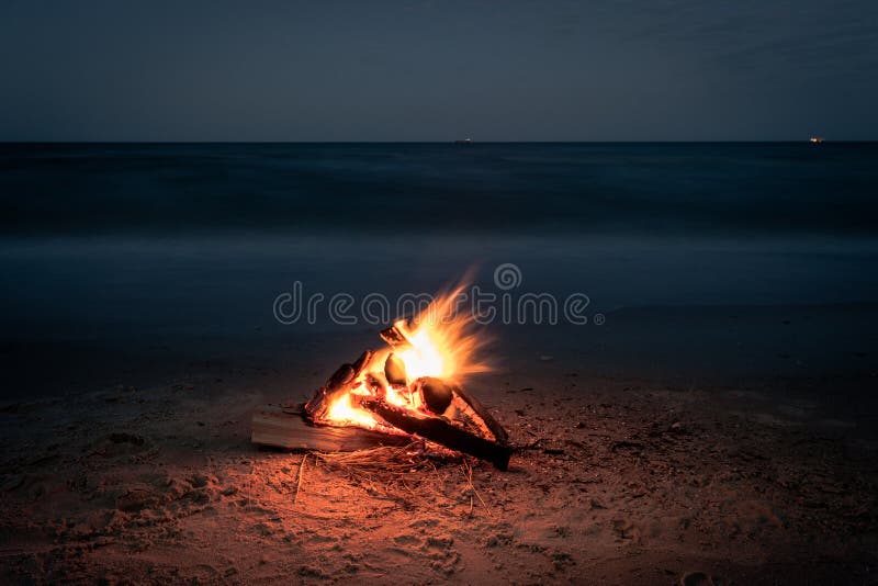 Campfire on the Beach during the Summer, Bring Back Fond Memories Stock ...