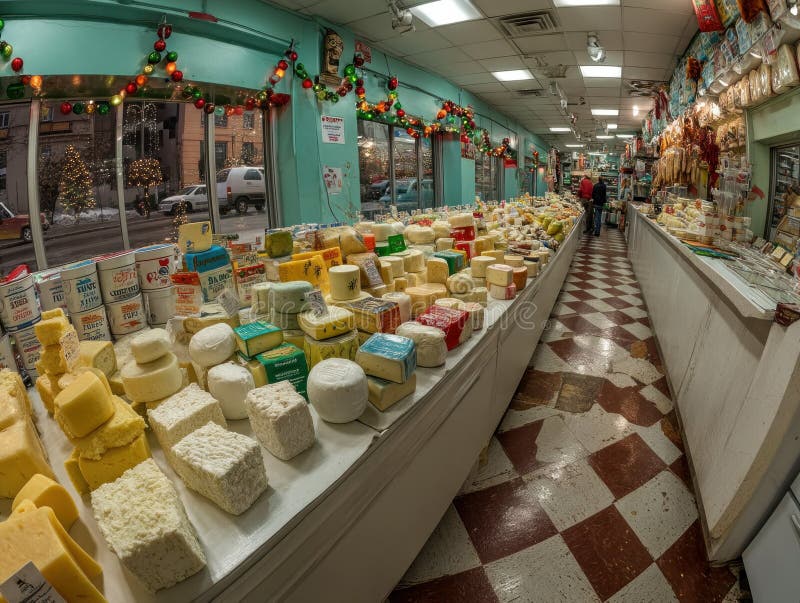 An Inviting Cheese Shop Filled with Different Types of Cheese Stock ...