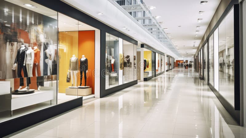 The Inviting Corridor of a Modern Shop, Blending Aesthetics with ...