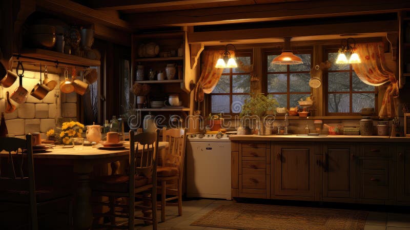 Rustic Kitchens Stock Illustrations – 57 Rustic Kitchens Stock ...