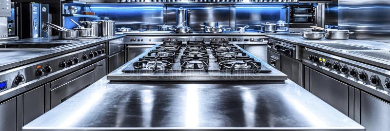 Inviting Culinary Space with Professional Tools Stock Illustration ...