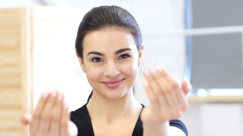 Inviting Gesture by Young Businessman on White Background Stock Video ...