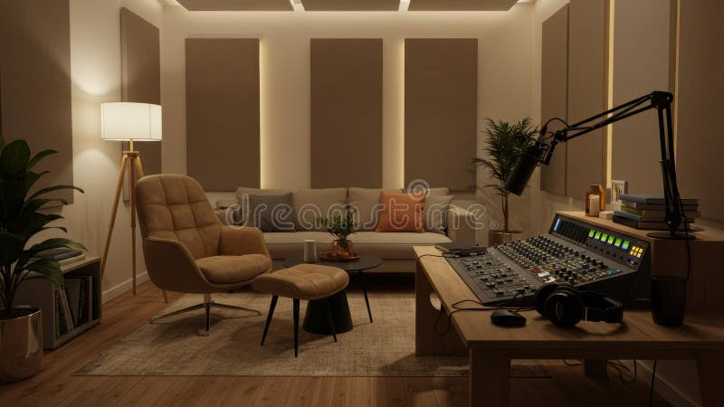 Cozy Home Studio Design stock illustration. Illustration of studio ...