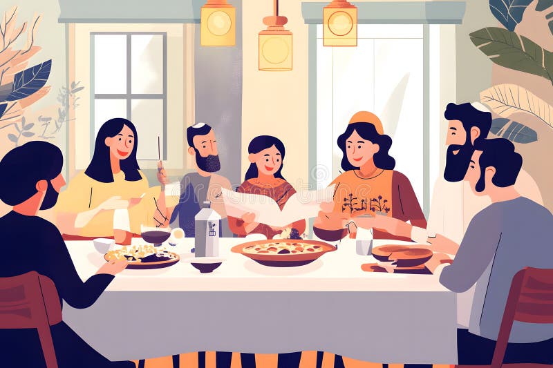 Inviting Jewish Seder Table with Traditional Elements Stock Image ...