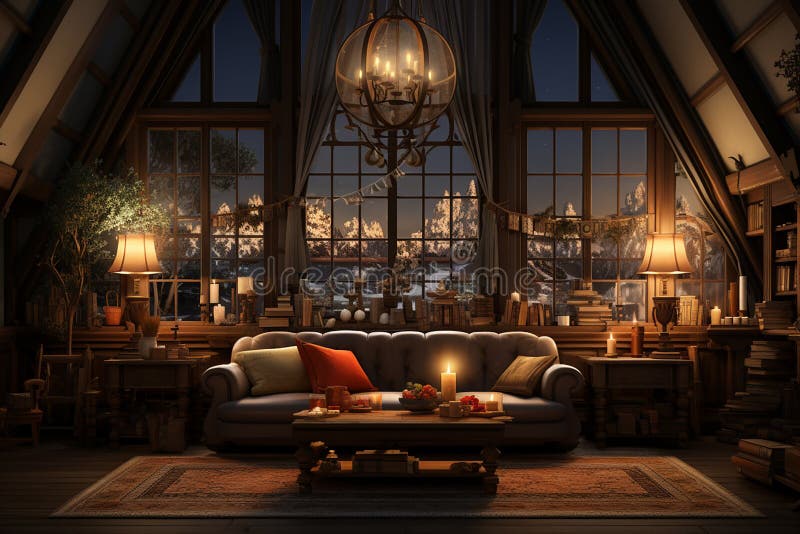 Inviting Living Room - a Haven of Comfort and Style Stock Image - Image ...