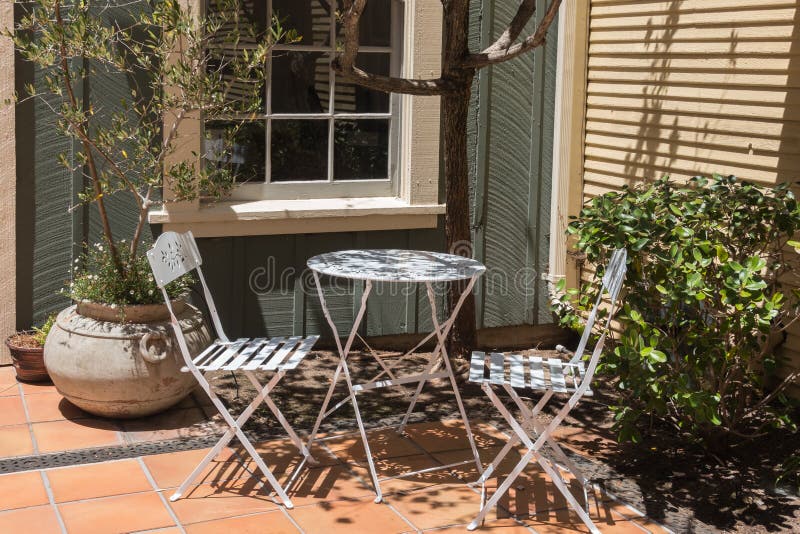 Inviting outdoor seating stock image. Image of circle - 251422873