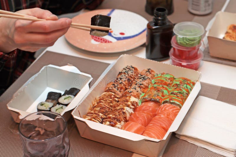 Delectable Sushi Platter Elegant Table Setting Stock Photos - Free ...