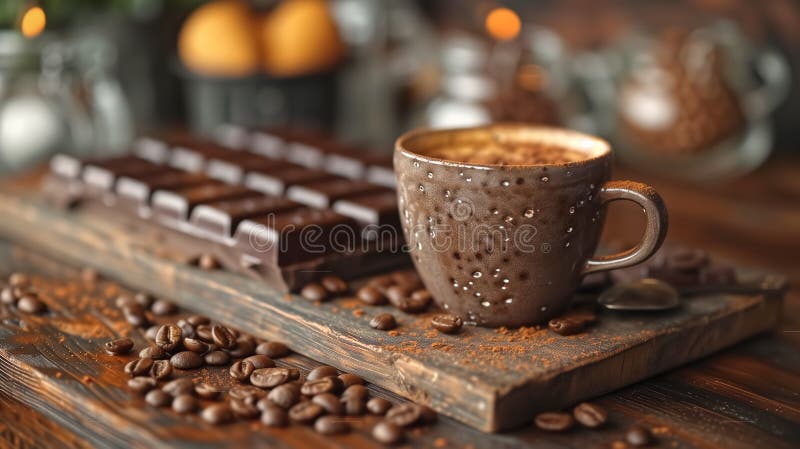 Decadent Aromas: Coffee Enriched with Chocolate 03 Stock Illustration ...