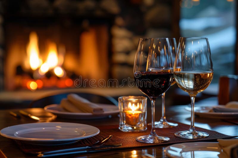 An Inviting Scene Featuring an Empty Wooden Table with Warm Bokeh ...