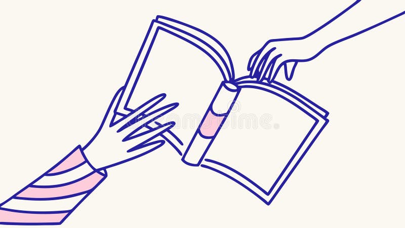 Hands Opening a Book for Reading, Vector Design Generative AI Stock ...