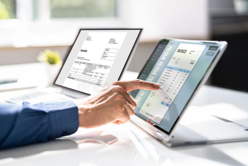Invoice Accounting Software on Computer Stock Image - Image of software ...
