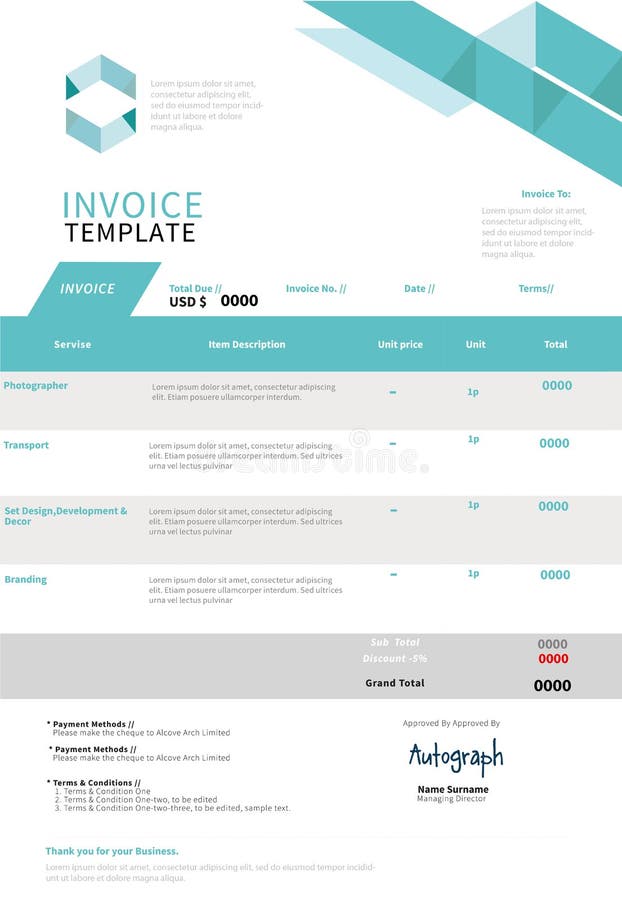 Fun Invoice Template Design Stock Vector - Illustration of bookkeeping ...