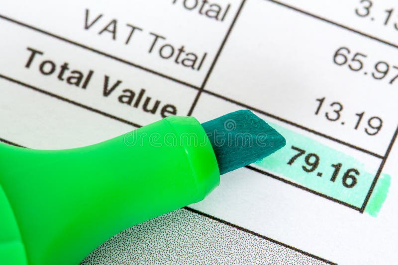 Invoice with Close Up of Total Stock Image - Image of income, paperwork ...