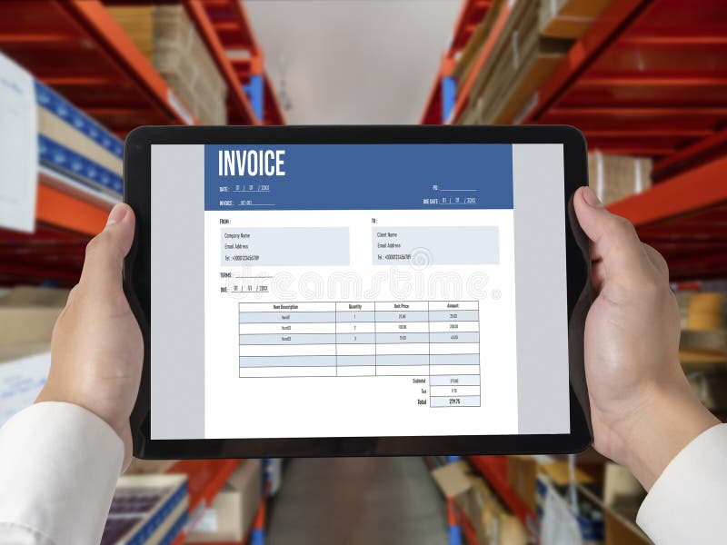 Invoice on Computer Screen from Accounting Application. Snugly. Stock ...