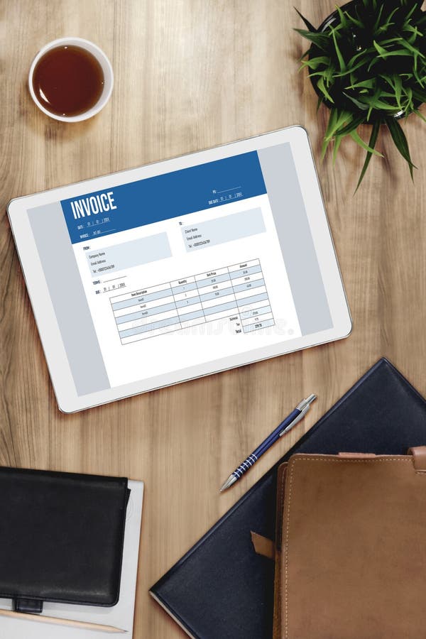 Invoice on Computer Screen from Accounting Application. Snugly. Stock ...
