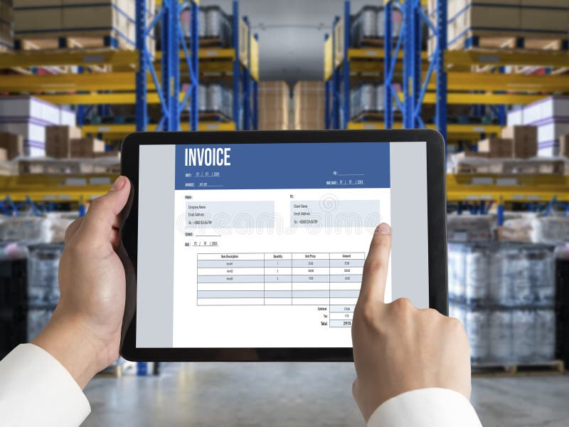 Invoice on Computer Screen from Accounting Application. Snugly. Stock ...