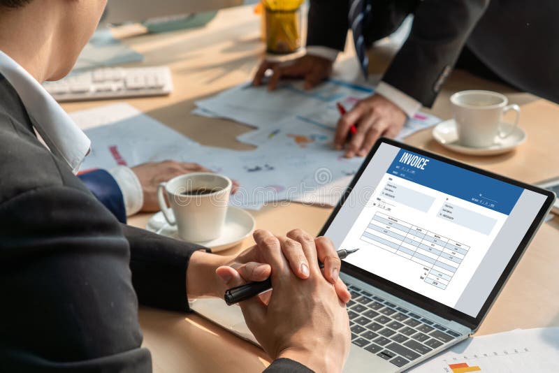 Invoice on Computer Screen from Accounting Application. Snugly. Stock ...