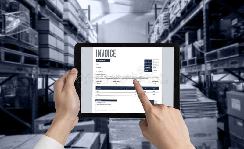 Invoice on Computer Screen from Accounting Application. Snugly. Stock ...