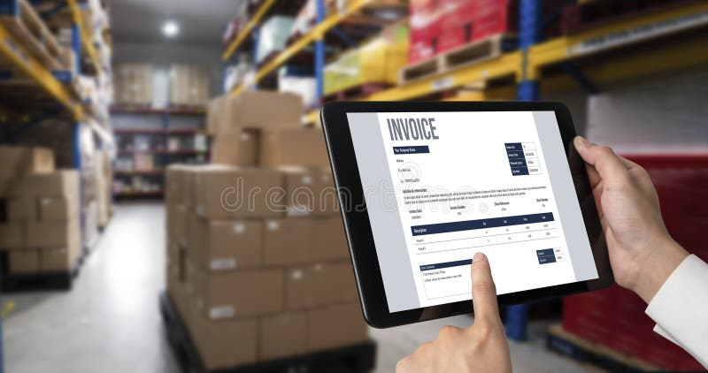 Invoice on Computer Screen from Accounting Application. Snugly. Stock ...