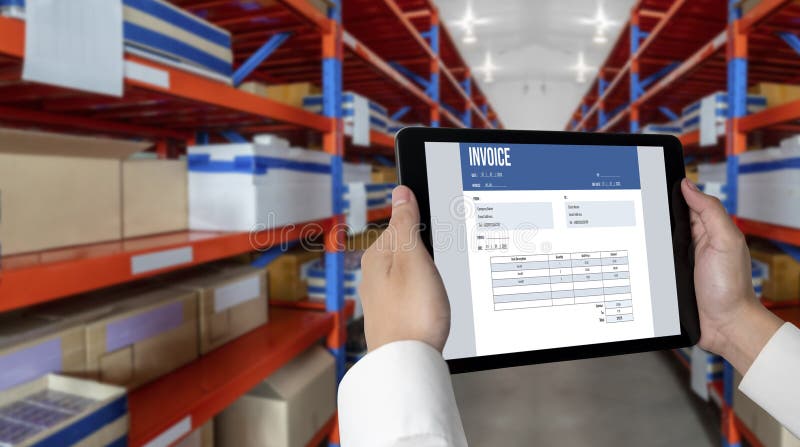 Invoice on Computer Screen from Accounting Application. Snugly. Stock ...