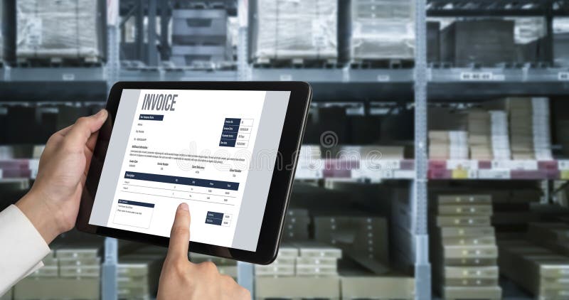 Invoice on Computer Screen from Accounting Application. Snugly. Stock ...