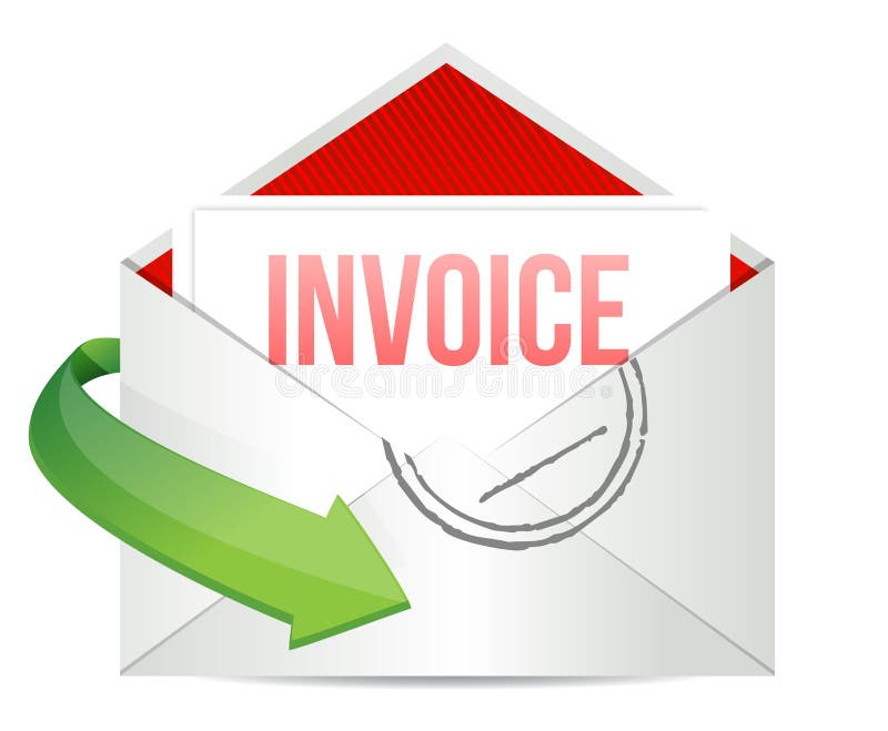 Invoice Concept Representing Email Stock Illustration - Illustration of ...