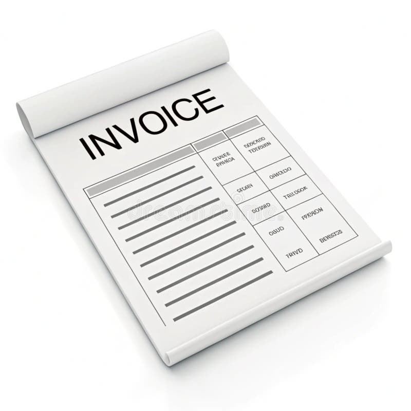 PSD Invoice Isolated on White Background Stock Illustration ...