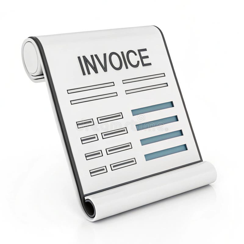 PSD Invoice Isolated on White Background Stock Illustration ...