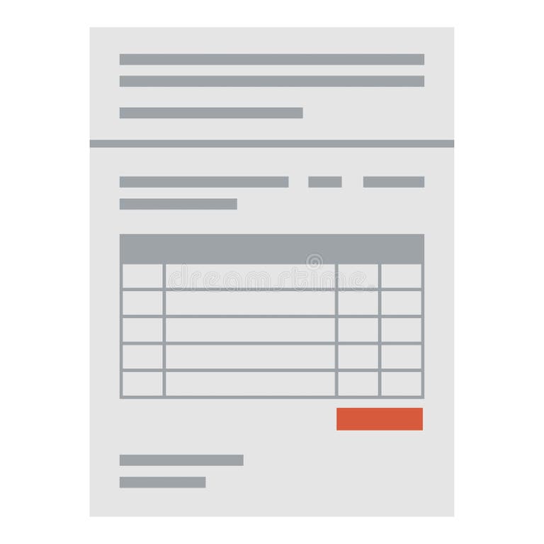 Invoice Document with Data and Table Stock Vector - Illustration of ...