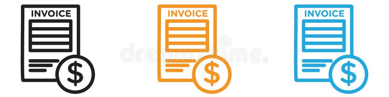 Invoice Document Vector Logo Set Collection for Web App Ui Stock Vector ...
