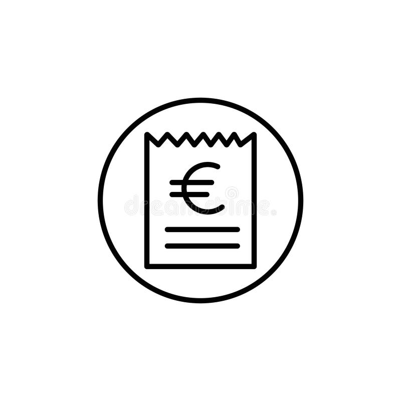 Invoice Euro Icon Thin Vector Set Stock Vector - Illustration of ...