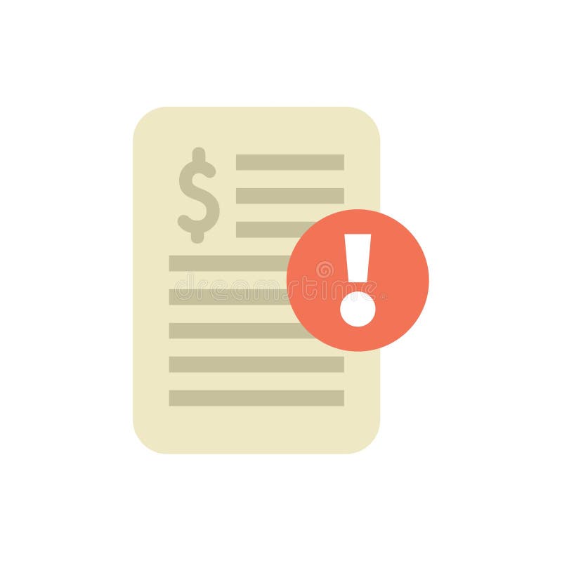 Invoice with Exclamation Point Showing Problem with Payment Stock ...